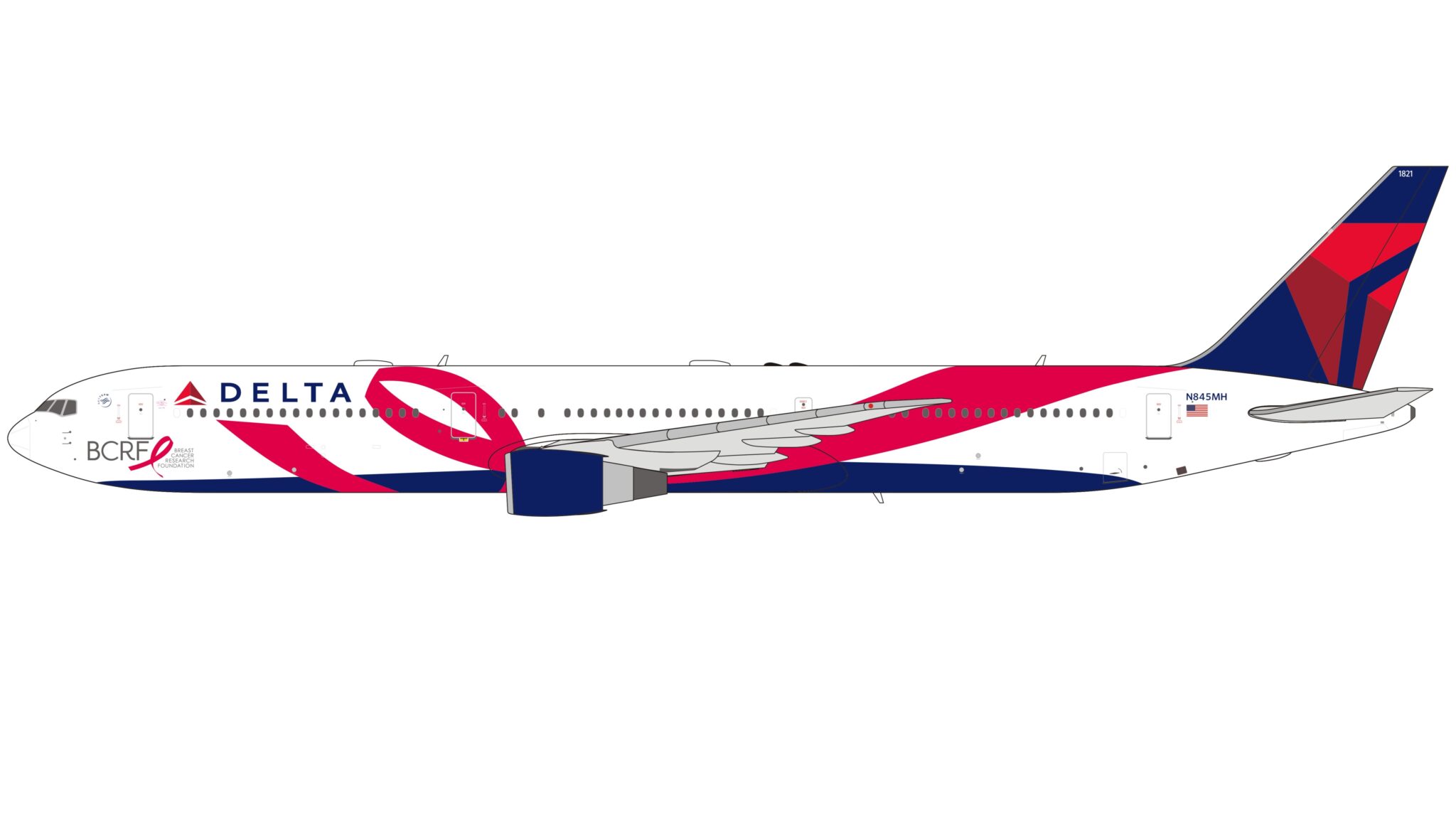 Panda Models 1:400 Delta Air Lines Boeing B767-400(ER) "2015 Breast ...