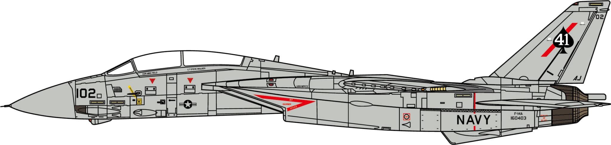 JC Wings Military 1:72 United States Navy (USN) Grumman F-14A Tomcat ...