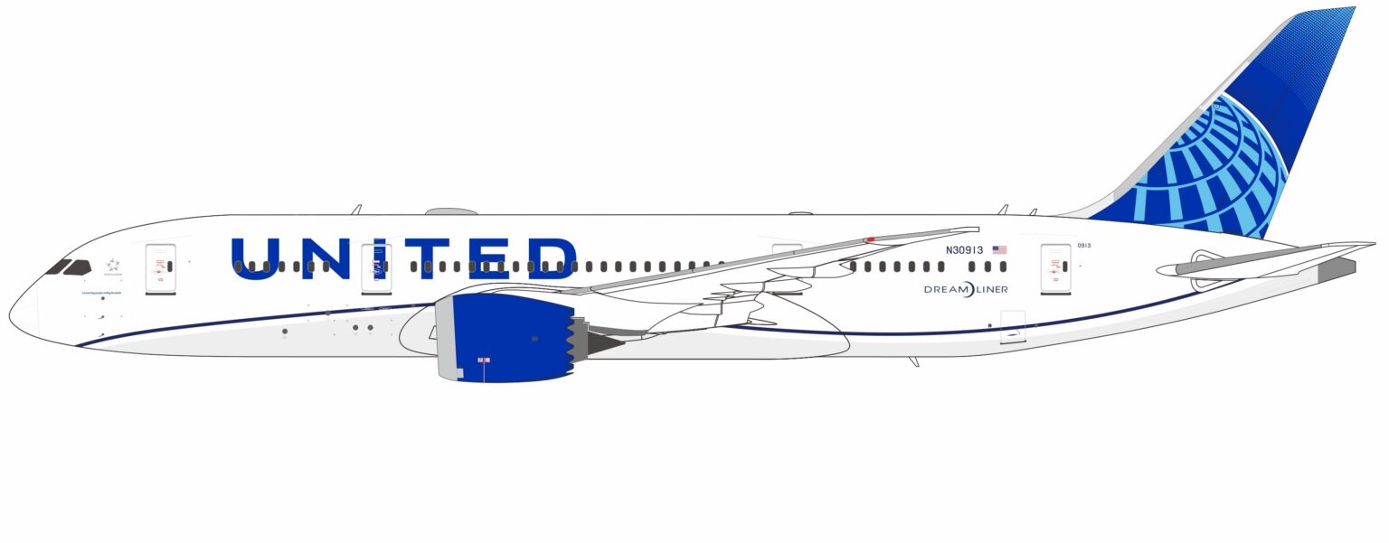 NG Models 1:400 United Airlines Boeing B787-8 Dreamliner N30913 (NG59033)